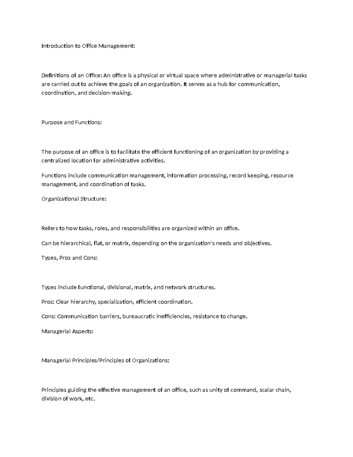 Gpt Office management - Introduction to Office Management: Definitions ...