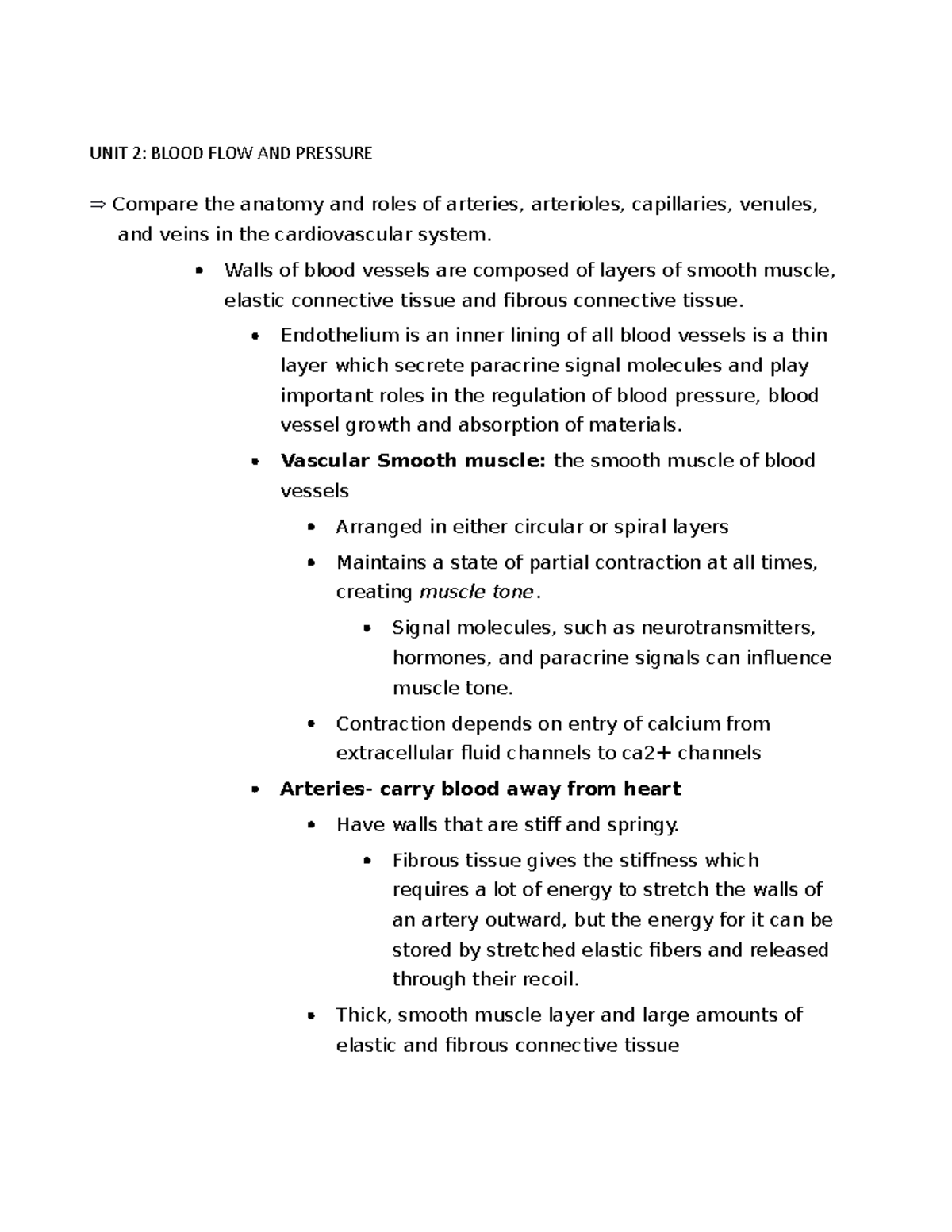 UNIT 2 - Blood Flow and Pressure - UNIT 2: BLOOD FLOW AND PRESSURE ...