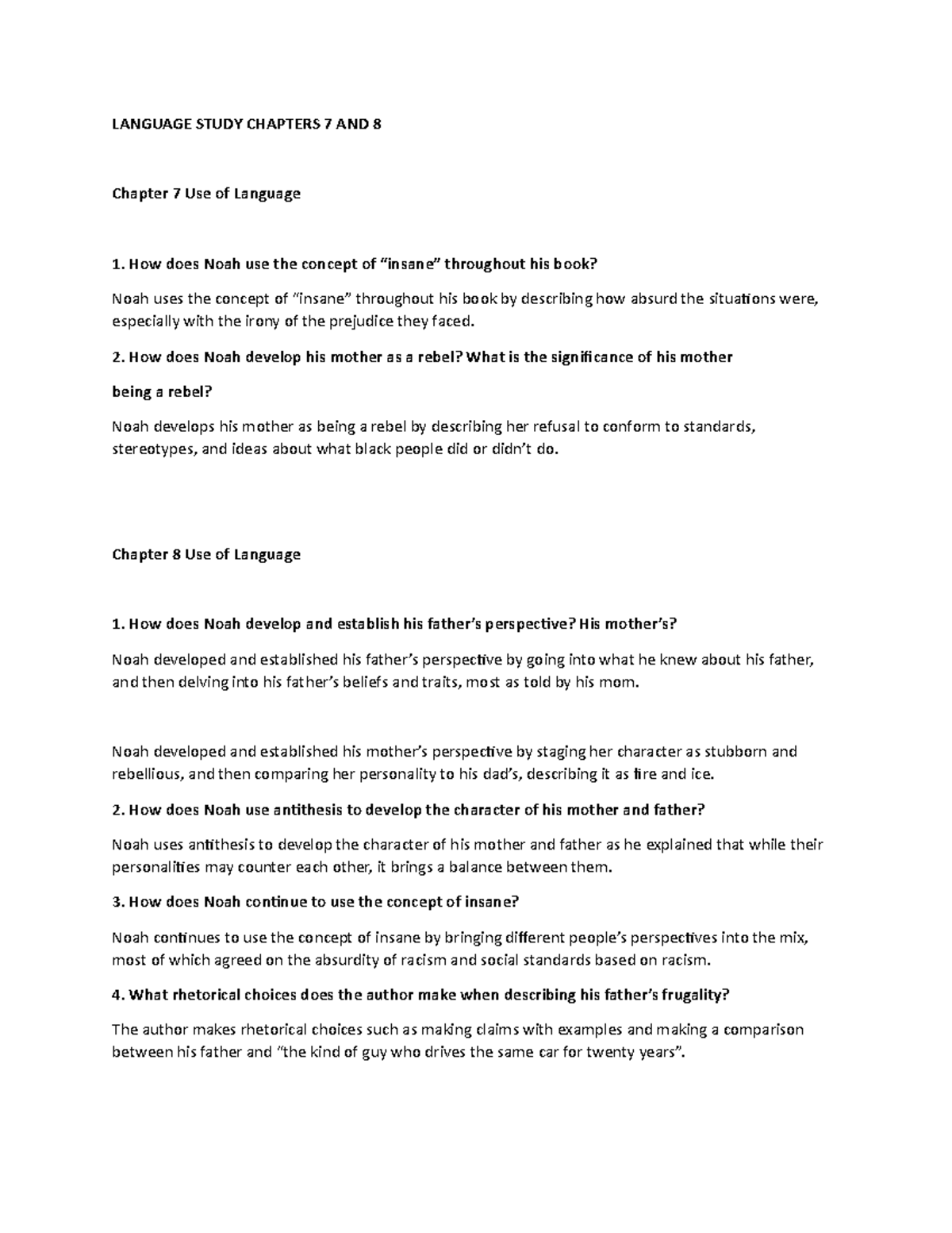 Copy of BOC Language Study Chapters 7 AND 8 - LANGUAGE STUDY CHAPTERS 7 ...