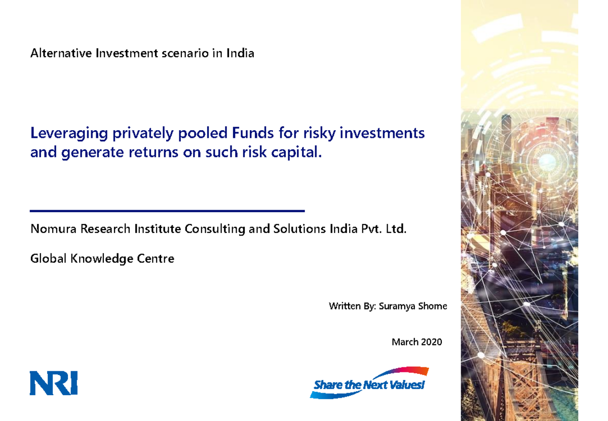 Alternative Investmentscenarioin India - Leveraging privately pooled ...
