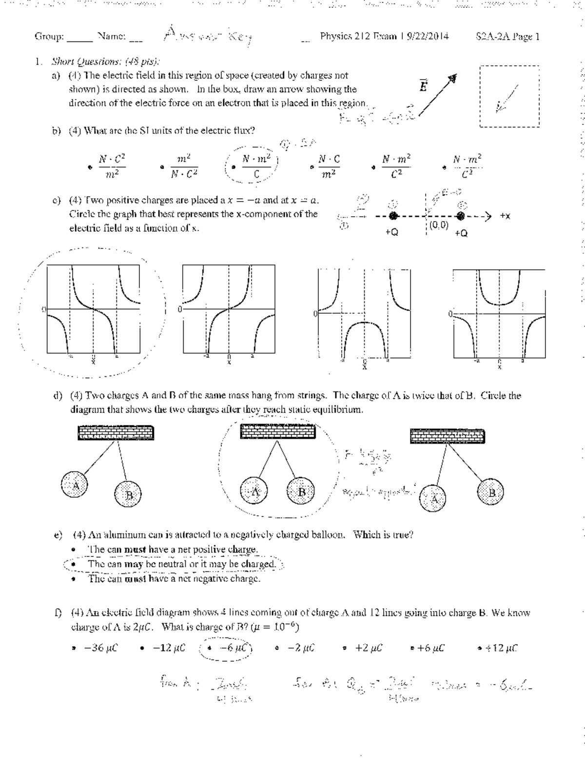 Exam 1 Section 2 Solutions - PHYS 212 - Studocu