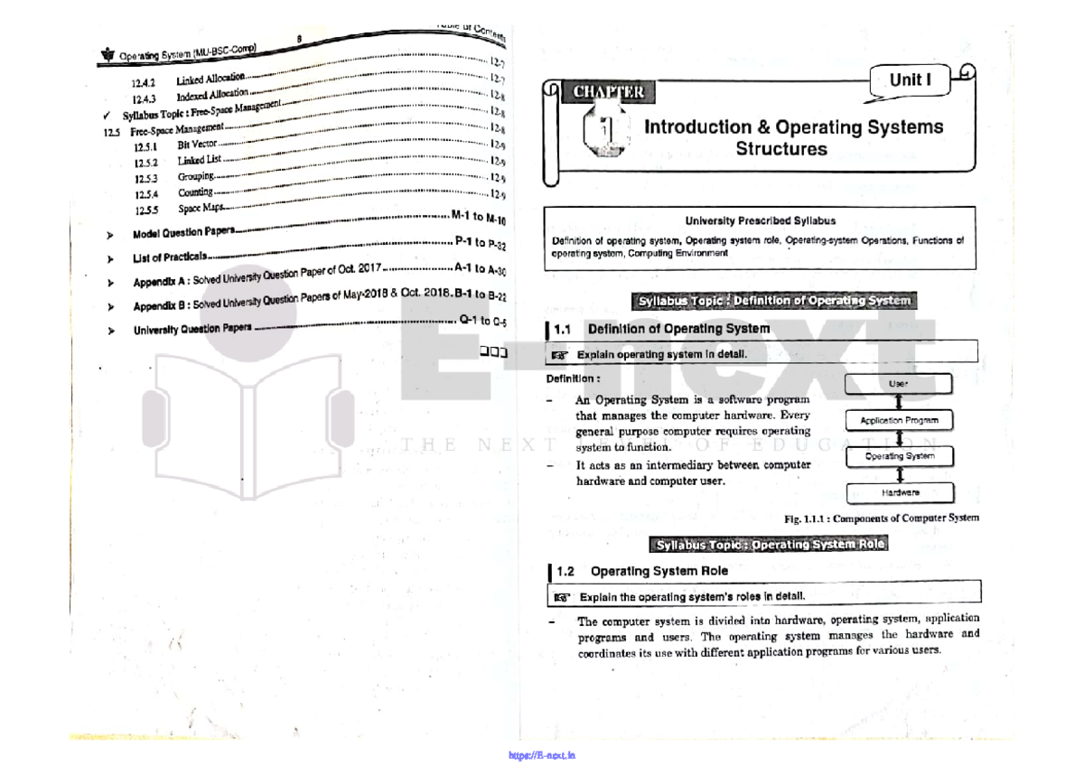 Unit-1.1 Introduction and Operating-Systems Structures (E-next - Computer engineering - Studocu