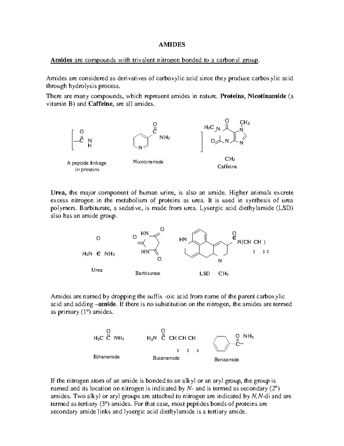 Amides - AMIDES Amides are compounds with trivalent nitrogen bonded to ...