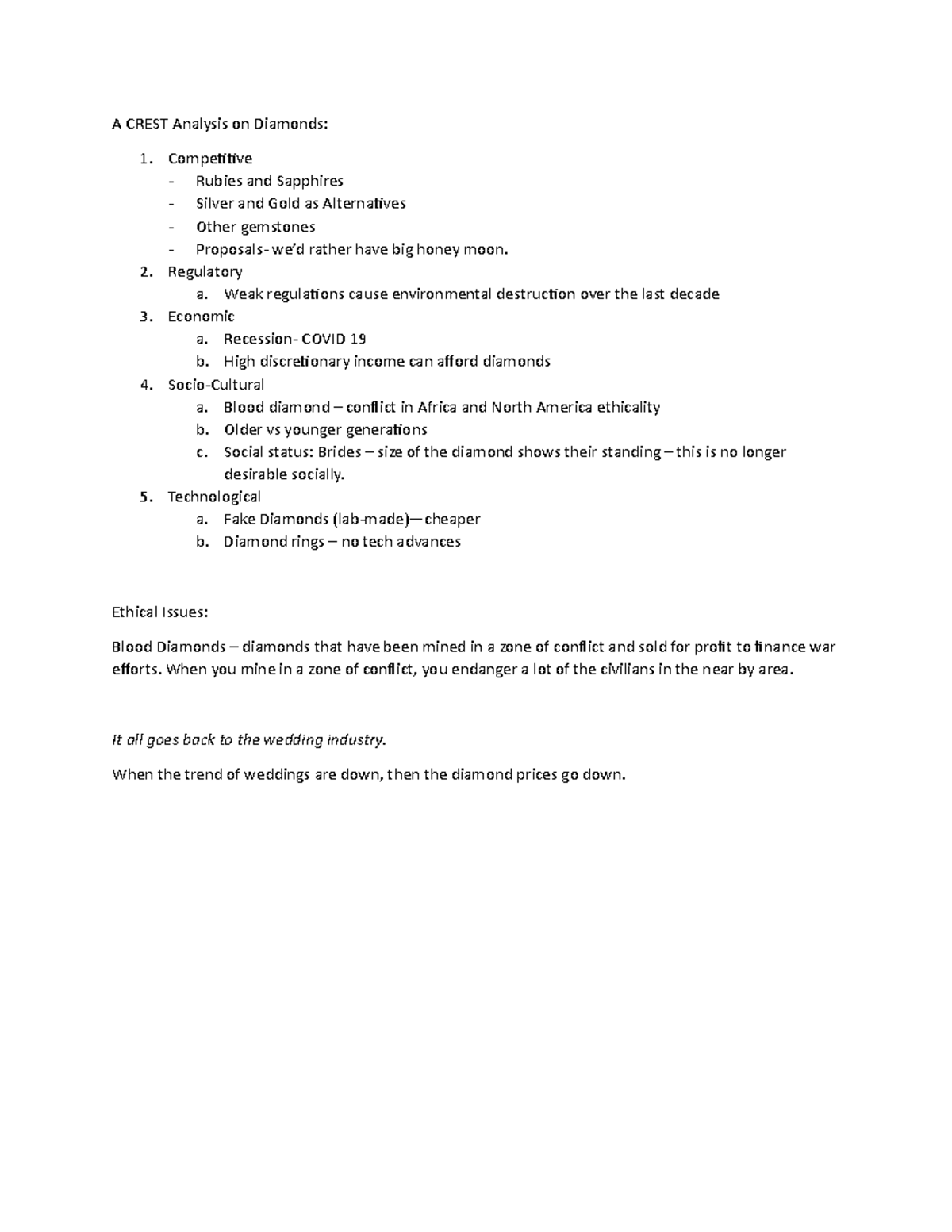 Diamonds case class utm 777879790870987 - A CREST Analysis on Diamonds ...