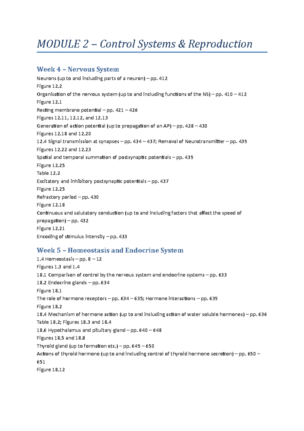 Module 2 Readings - MODULE 2 Control Systems Reproduction Week 4 ...