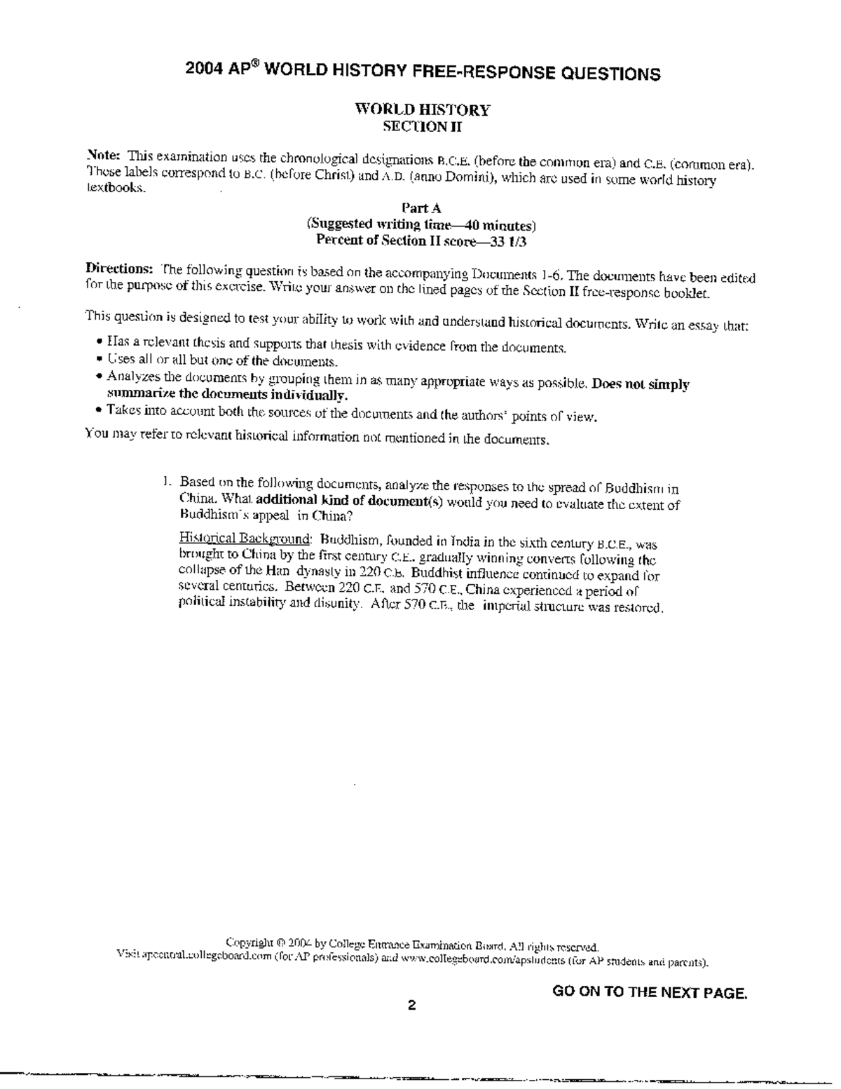 Buddhism DBQ - Worksheet for word history - POS 120 - Studocu