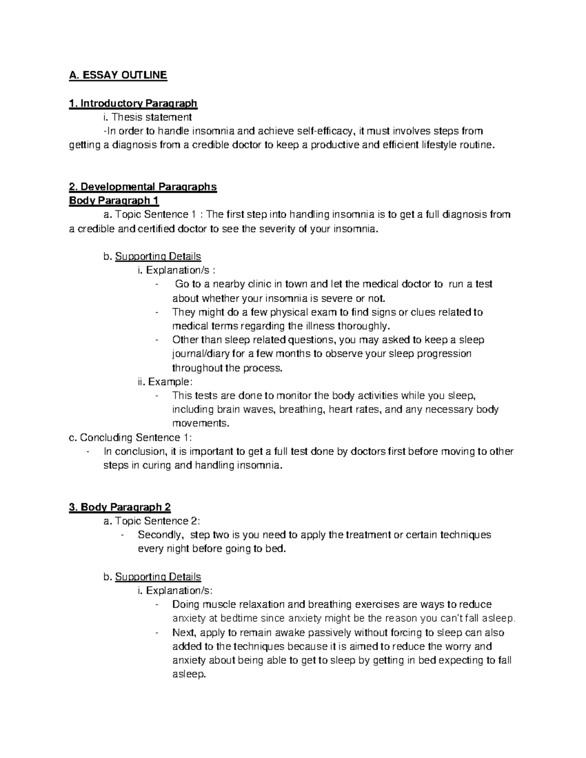 Process Analysis Essay Outline Fundamentals Of Writing UiTM Studocu