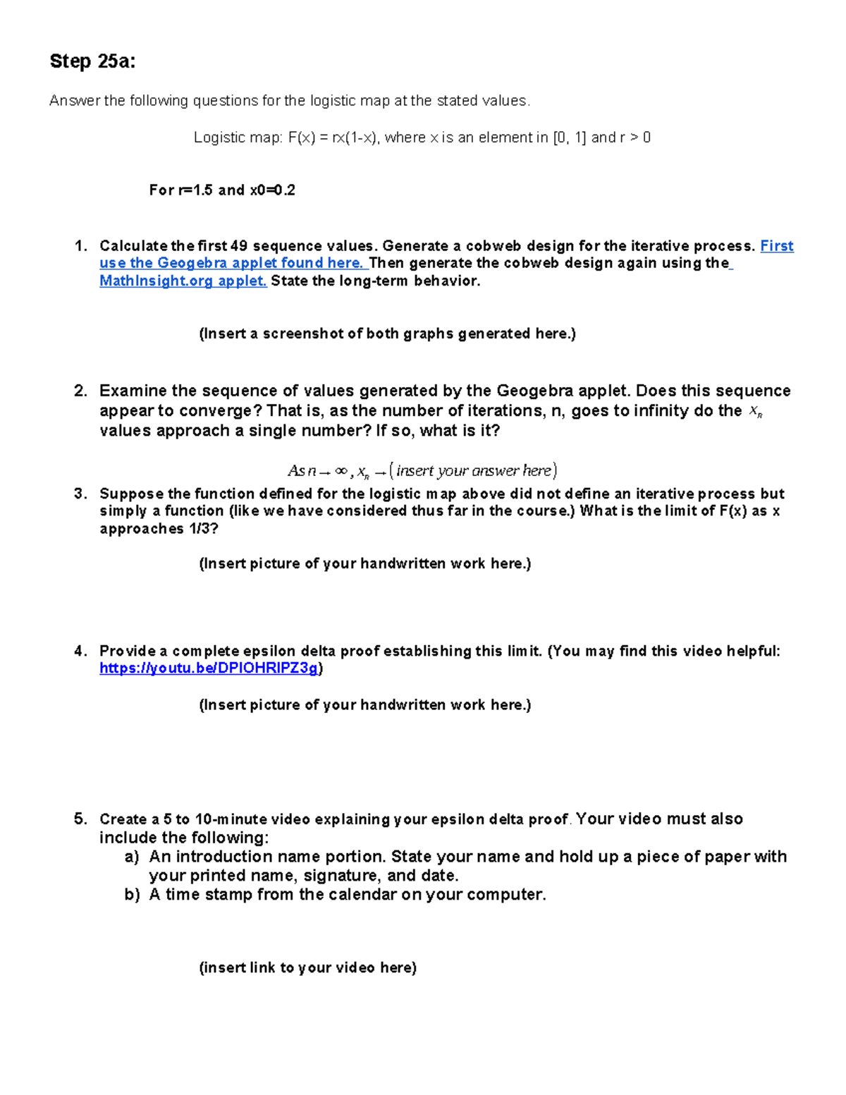 Step 25a Solution Sheet - Step 25a: Answer the following questions for ...