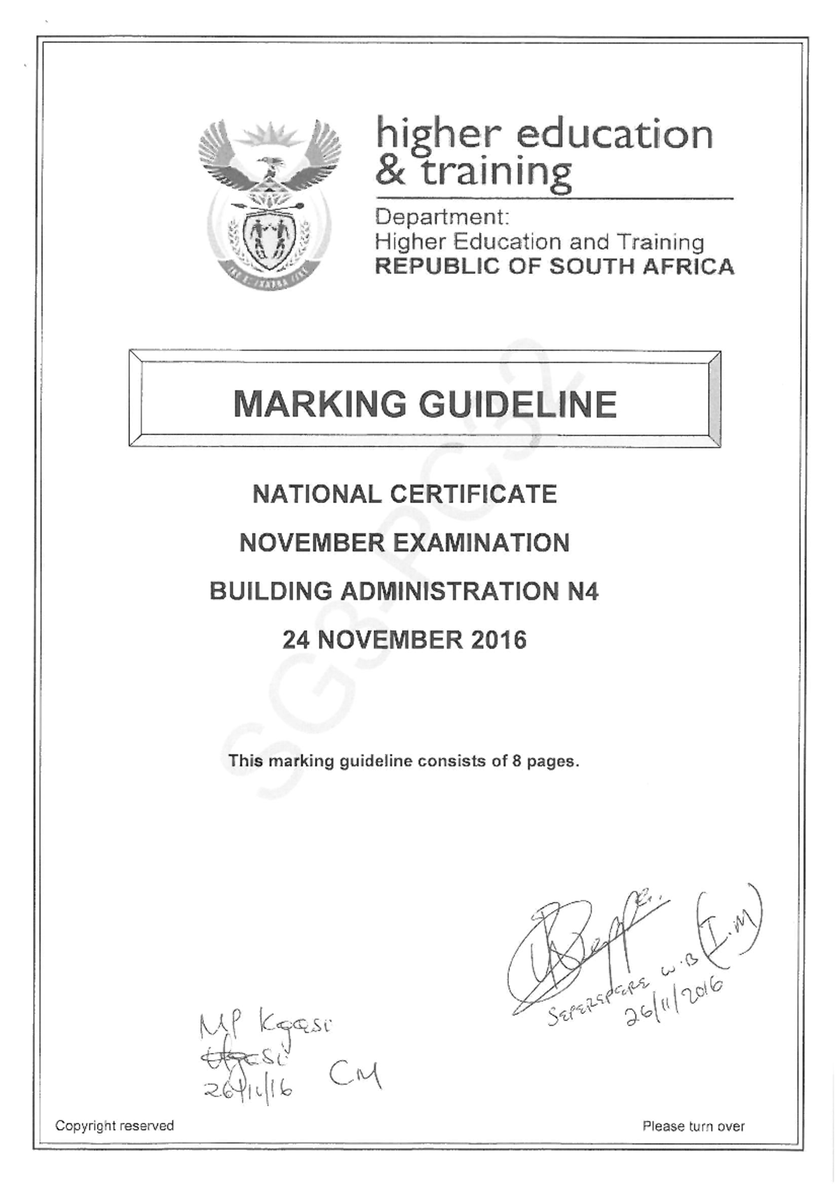 Building Administration N4 16 - Studocu