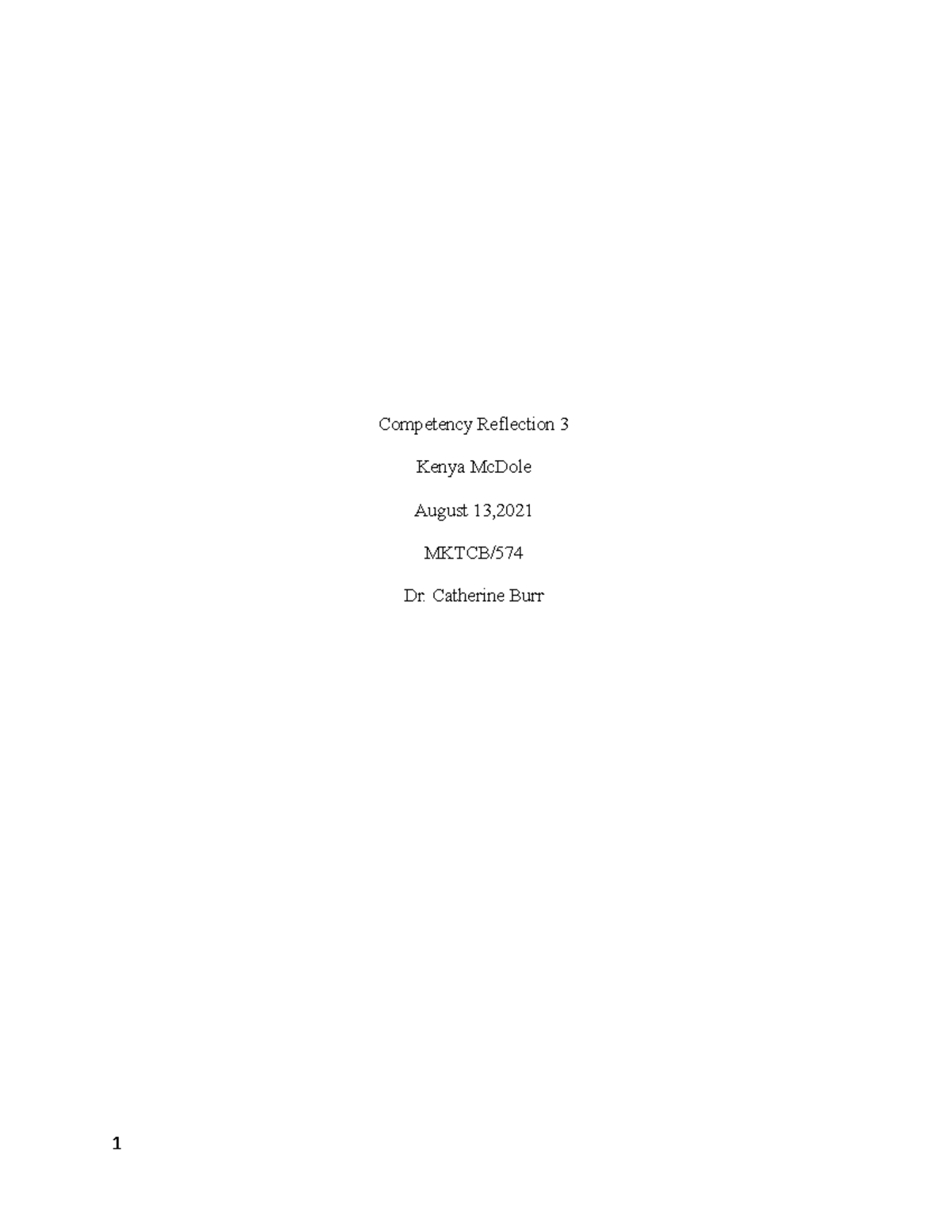 Competency -Reflection 3 Mktcb - MGT 362 - UOPX - Studocu
