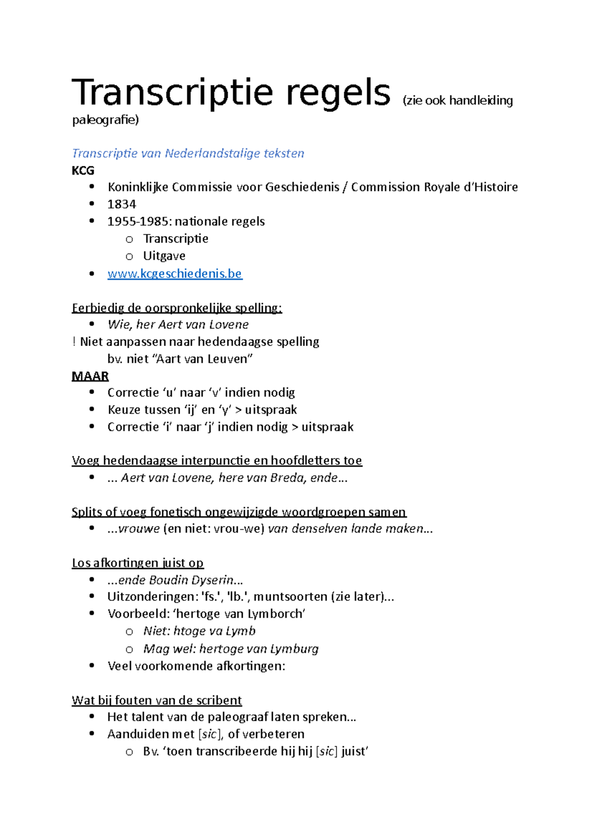 Transcriptie regels - niet “Aart van Leuven” MAAR Correctie ‘u’ naar ‘v ...