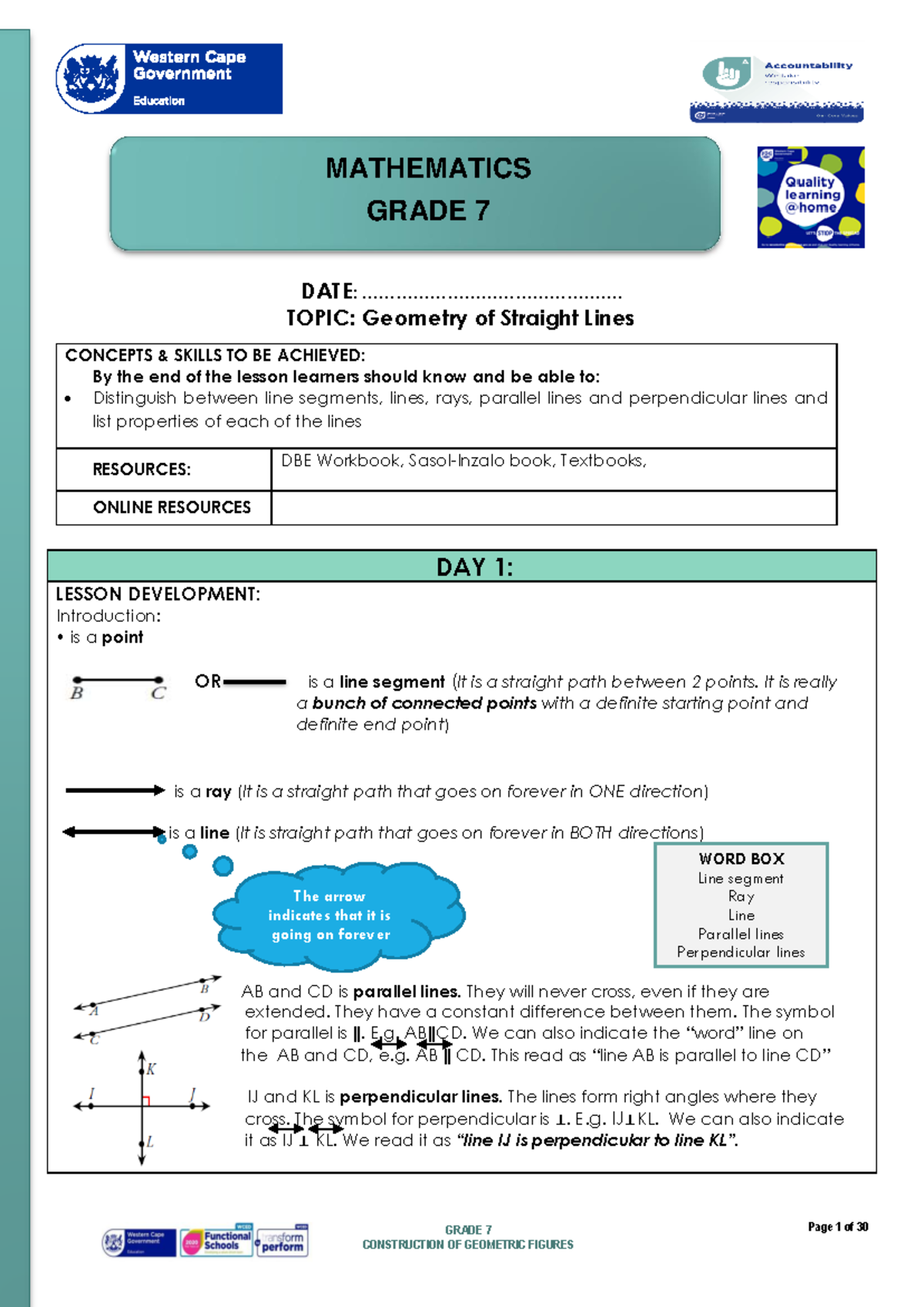 Grade 7 Construction of Geometric Figures Term 3 of 2021 - GRADE 7 Page ...
