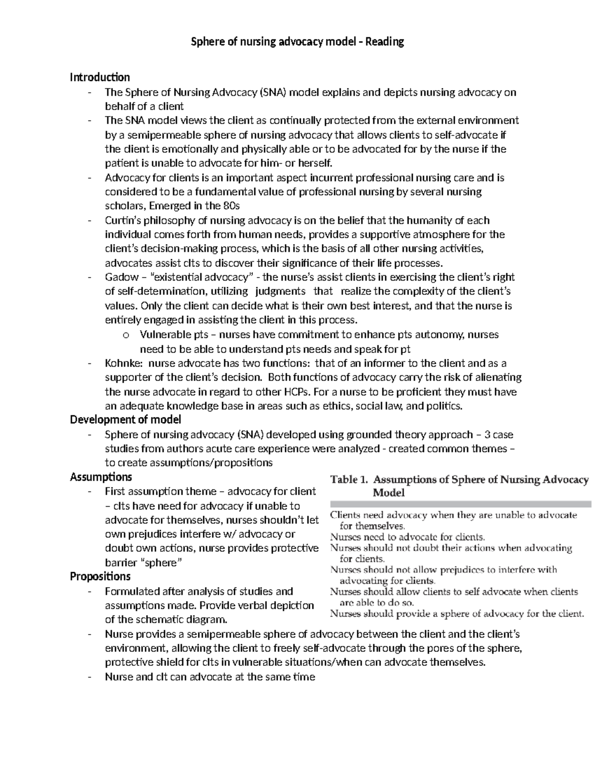 Sphere of nursing advocacy model Reading - Sphere of nursing advocacy ...