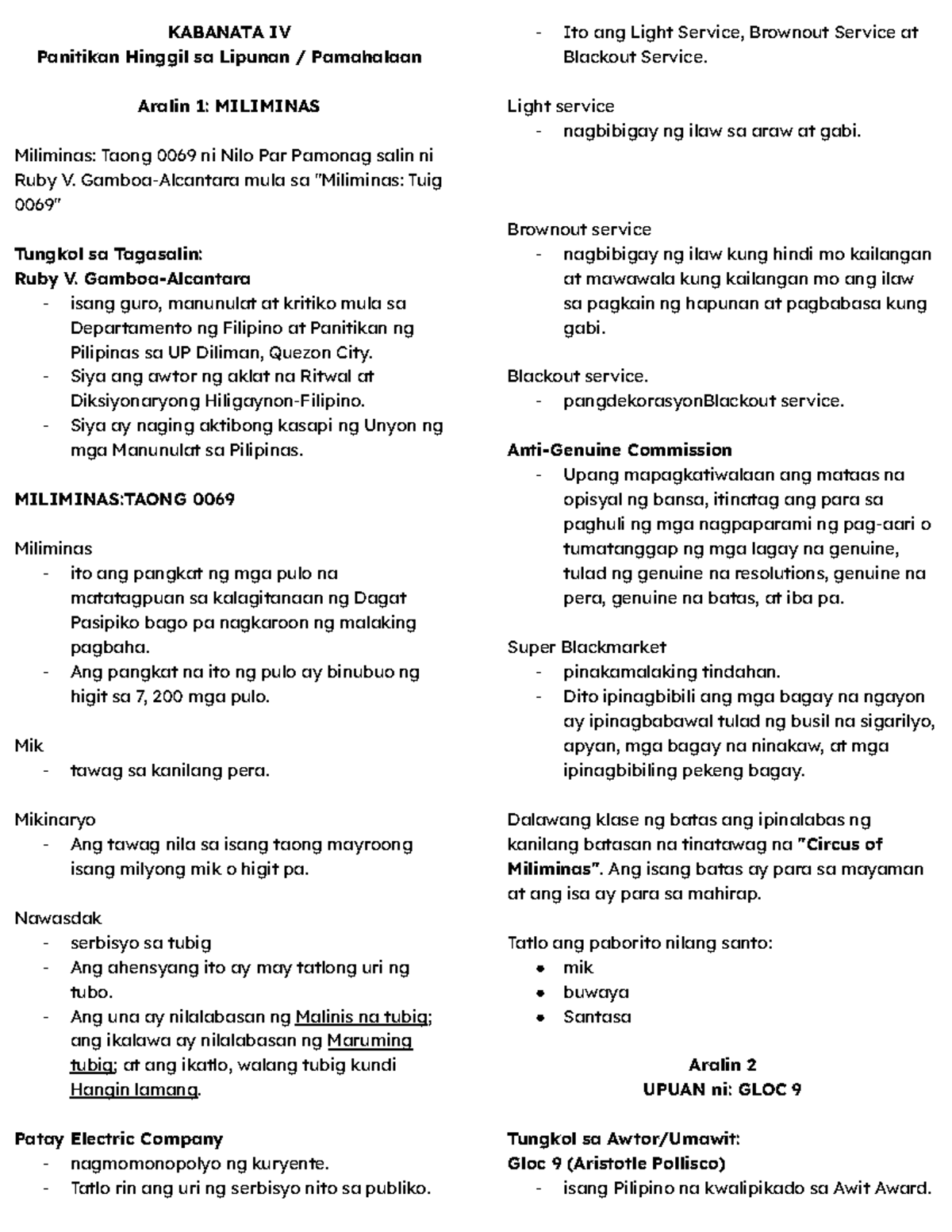 Soslit-finals - noted - KABANATA IV Panitikan Hinggil sa Lipunan ...