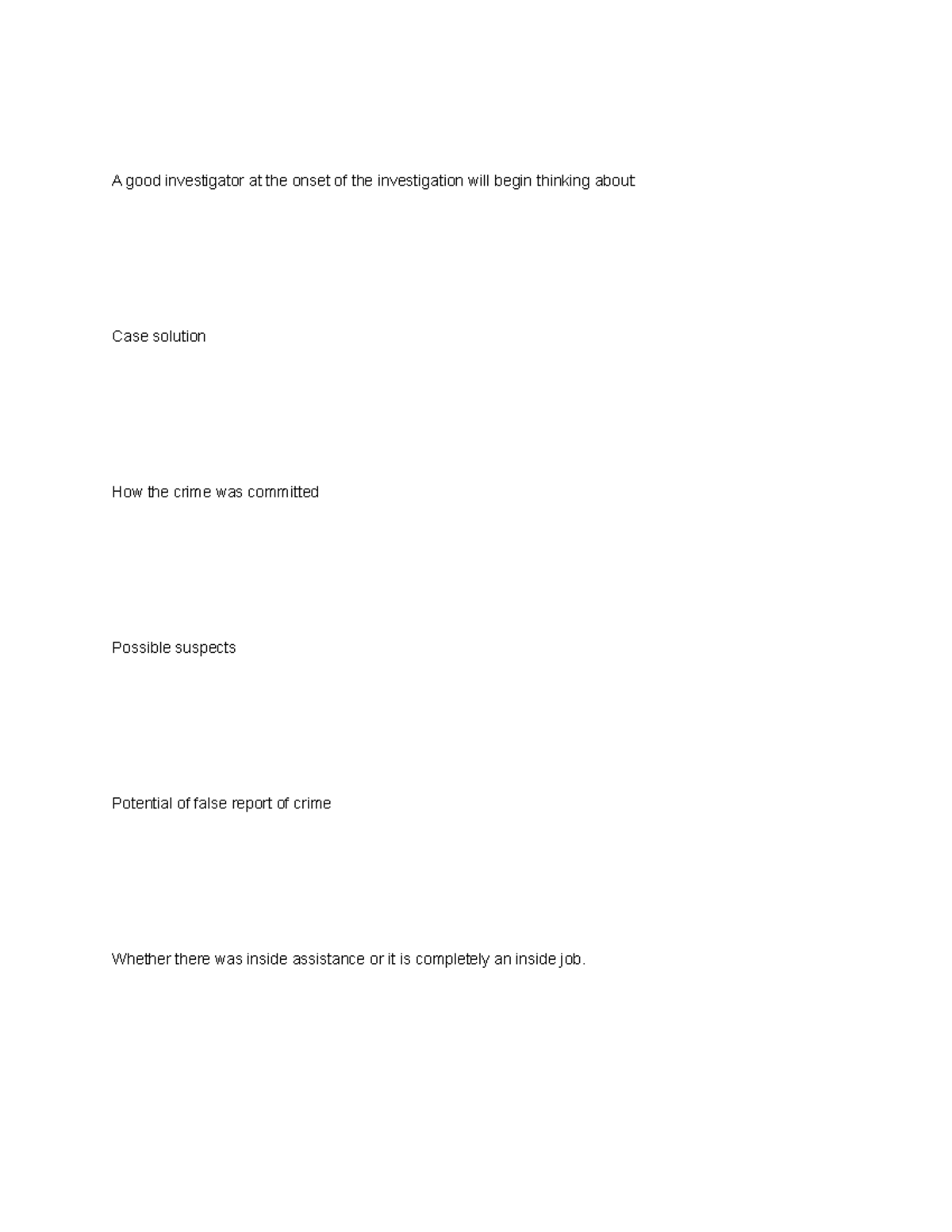 Lecture three - greed and need criminal - A good investigator at the ...