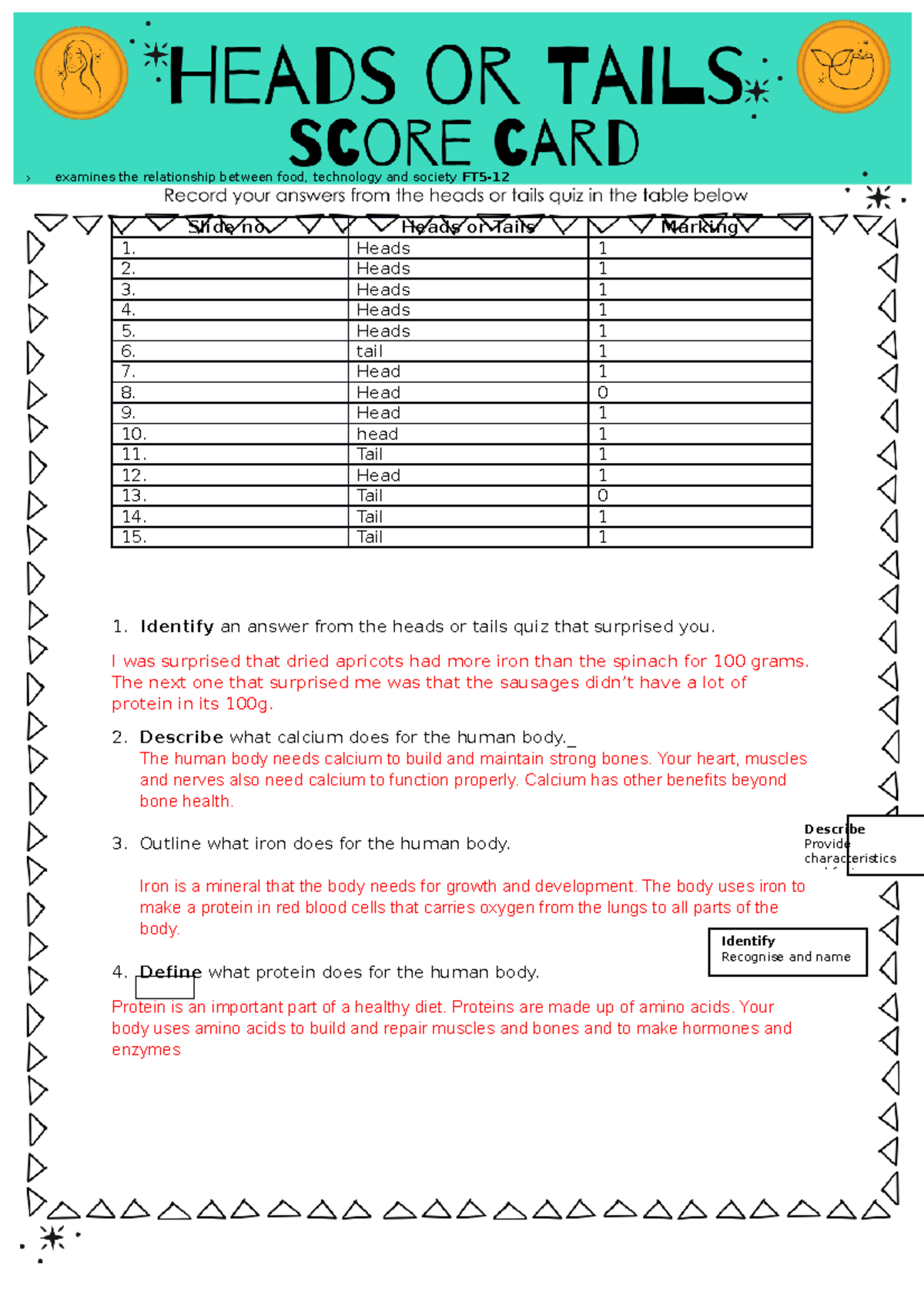 Week 7 Heads or Tails - detailed course work - Slide no. Heads or Tails ...