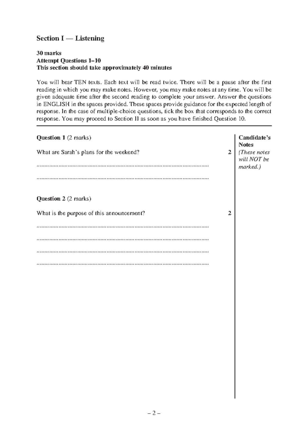 Listening - hsc japanese - ARTS1630 - UNSW Sydney - Studocu