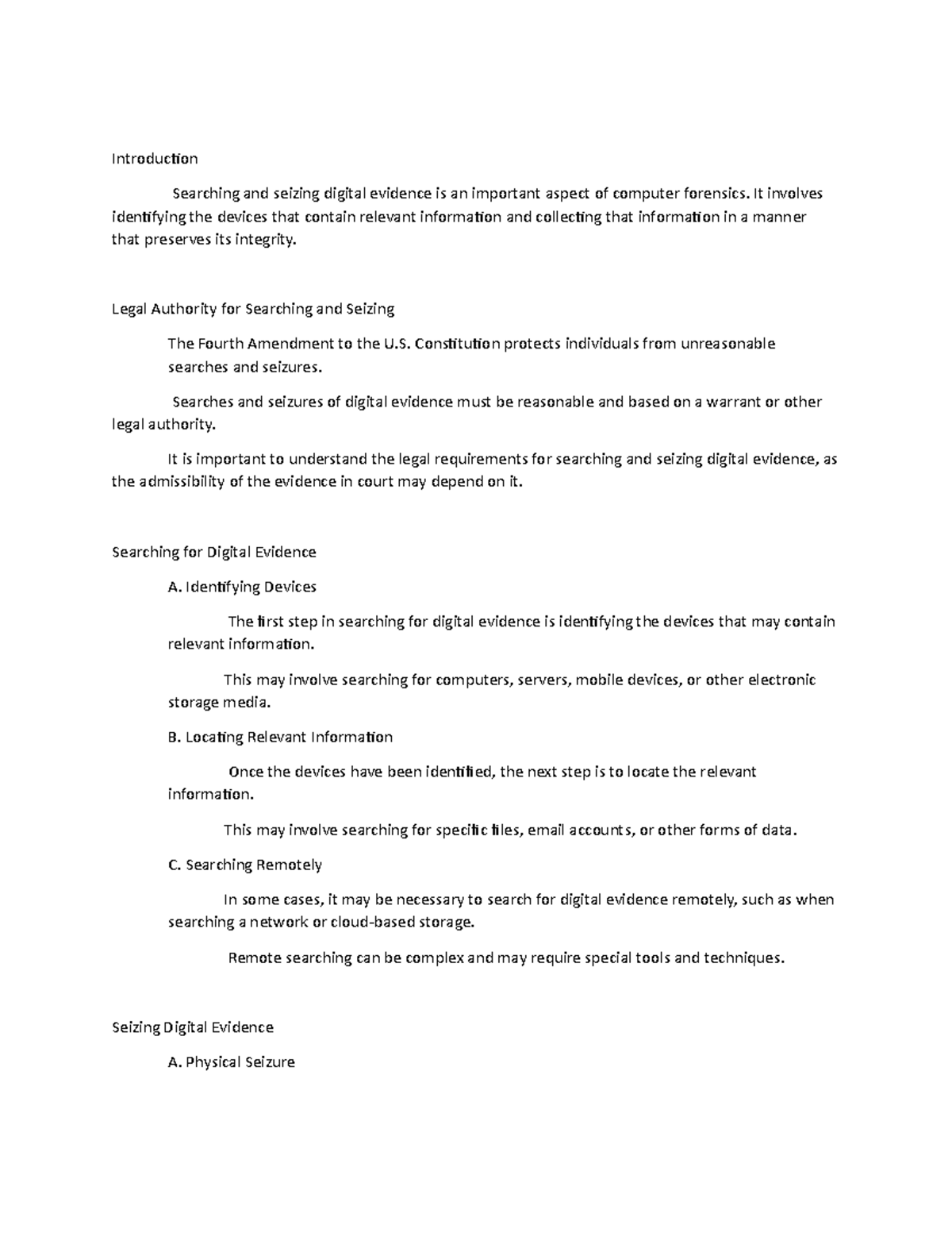 Chapter 3 - List digital evidence storage formats, Explain ways to ...
