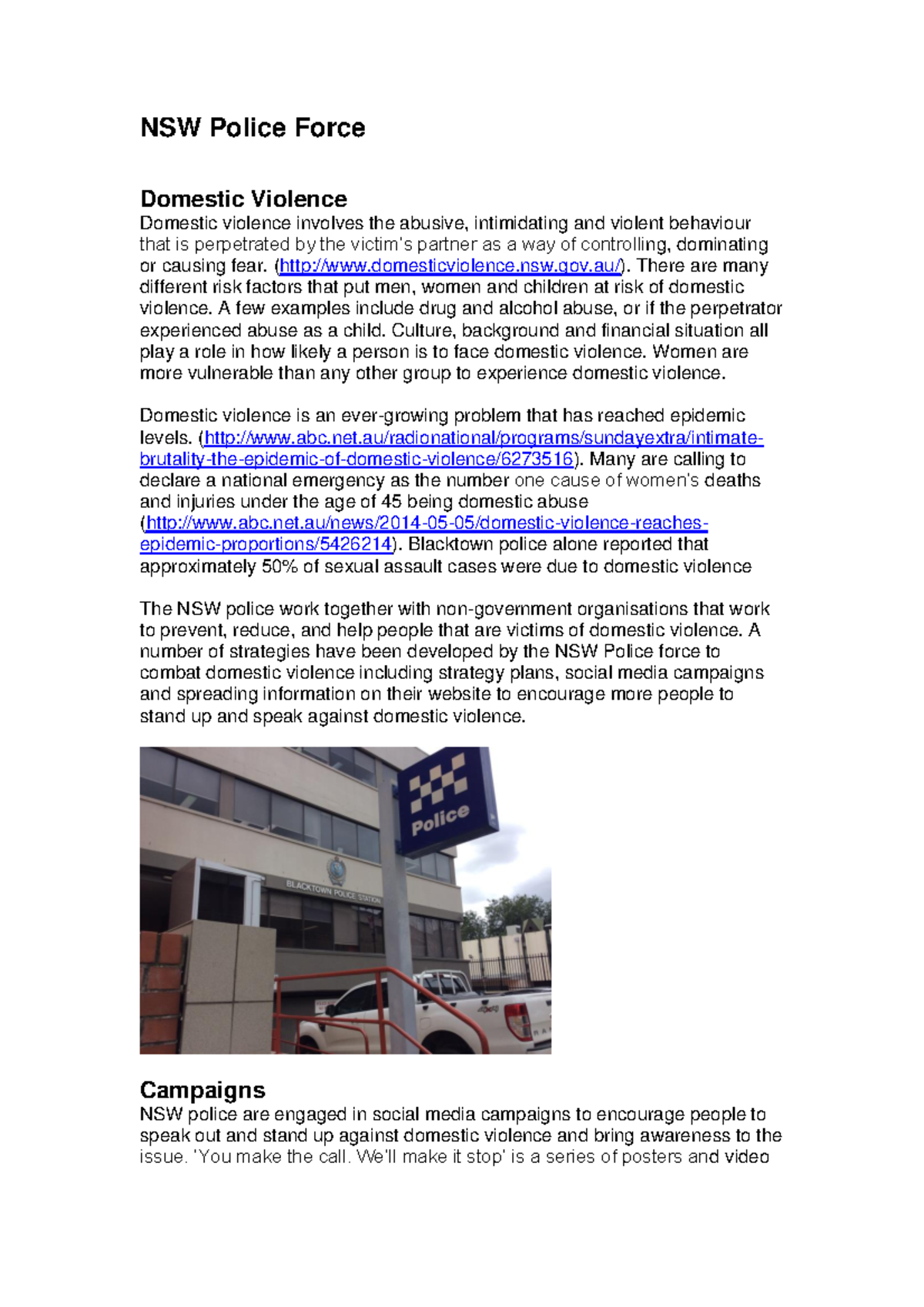 NSW Police Force - NSW Police Force Domestic Violence Domestic violence ...