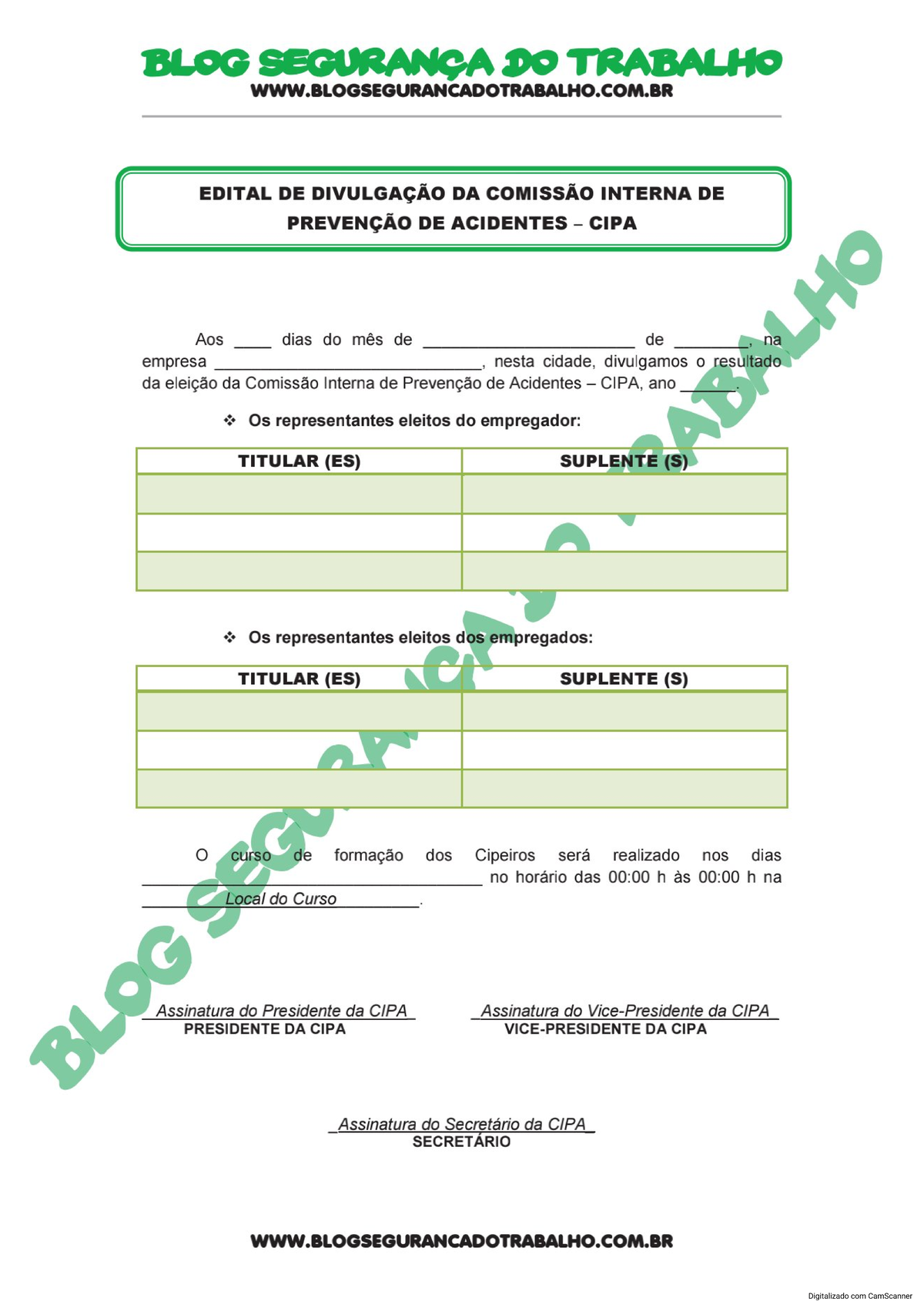 Modelo - Edital de Divulgação Comissão Interna de Prevenção de ...