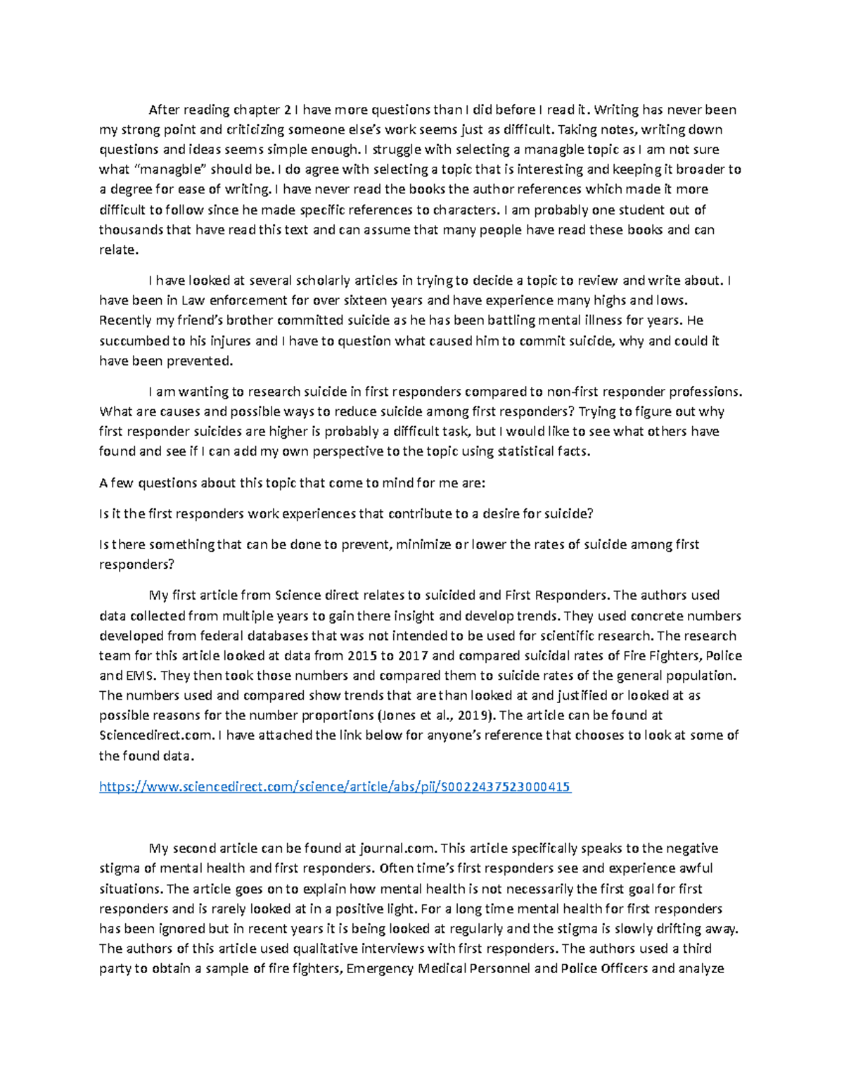 Unit 2, Discussion A - Bio 209 - After reading chapter 2 I have more ...