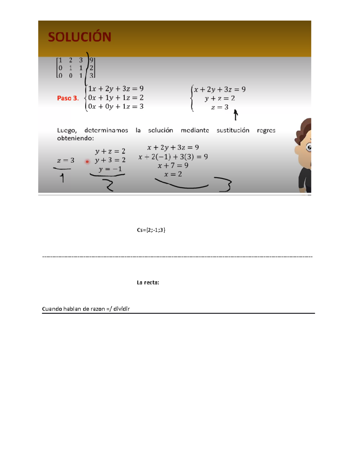 Formulas de Elipse,matrices - Cs={2;-1;3} La recta: Cuando hablan de ...