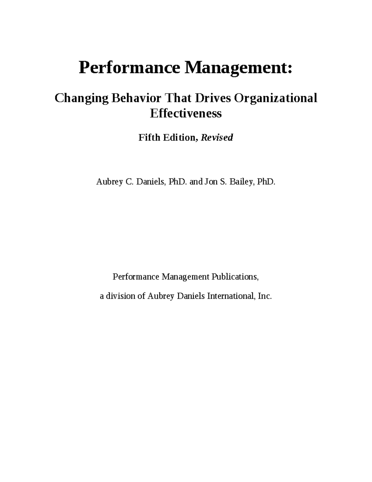 PIC NIC Analysis - Cambio - Performance Management: Changing Behavior ...