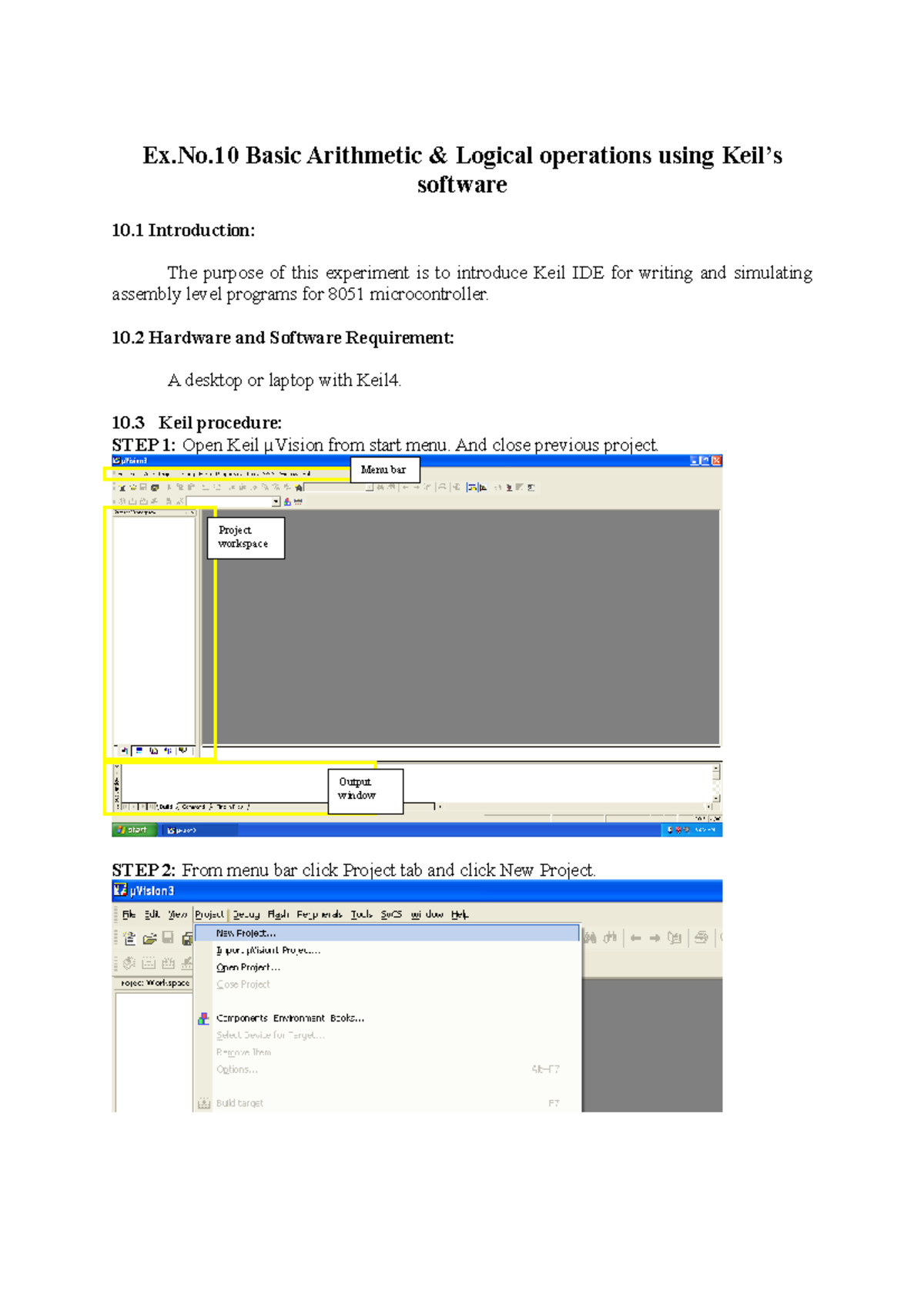 Experiment 10 - ................ - Ex.No Basic Arithmetic & Logical ...