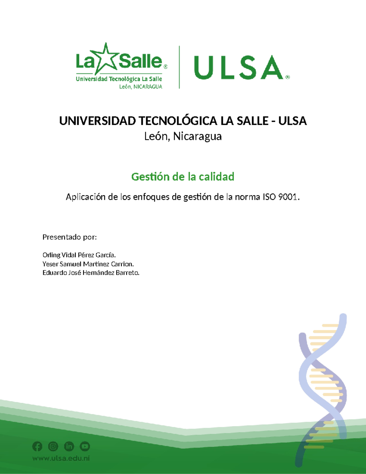 Ciclo PHVA gestion de la calidad - UNIVERSIDAD TECNOLÓGICA LA SALLE ...