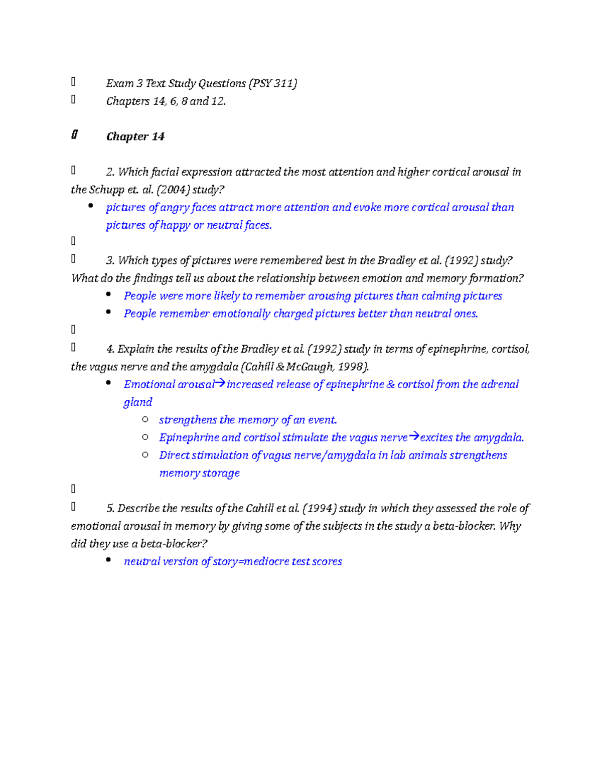 Exam 3 Text Study Questions & Answers - Exam 3 Text Study Questions ...