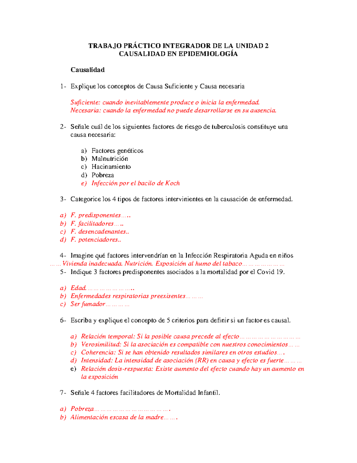 TP Integrador Unidad 2 EPI (Resuelto) - TRABAJO PRÁCTICO INTEGRADOR DE LA UNIDAD 2 CAUSALIDAD EN ...