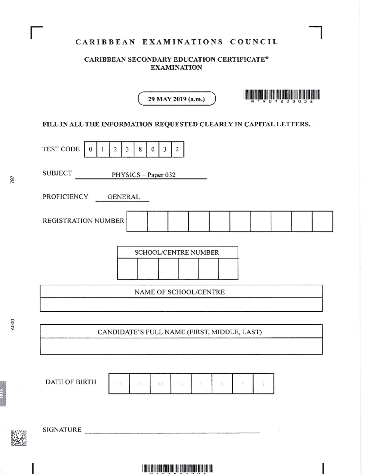 P3 Physics June 2019 - Past paper - CSEC Economics - Studocu