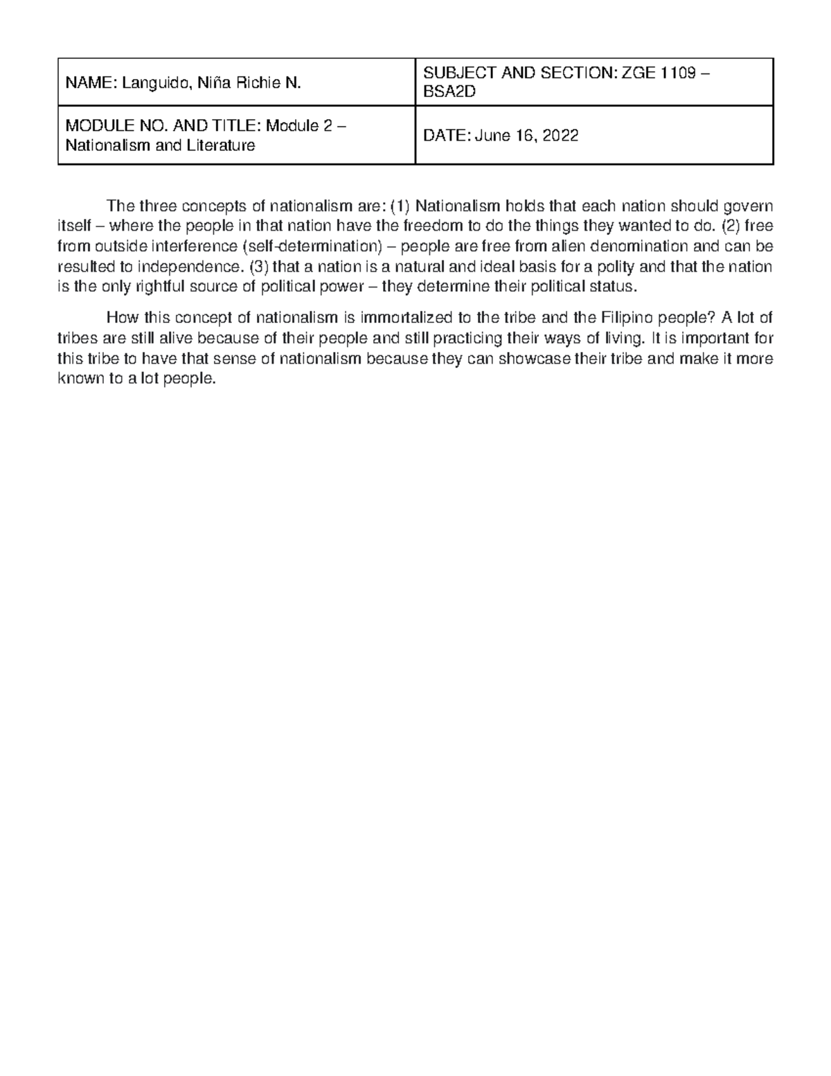 Module 2 Learning Activity 1 - Languido - NAME: Languido, Niña Richie N ...