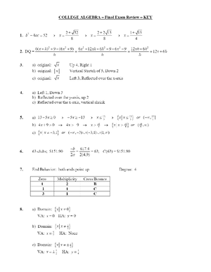 College Algebra – Math 115 - William Paterson University - MATH-121 ...
