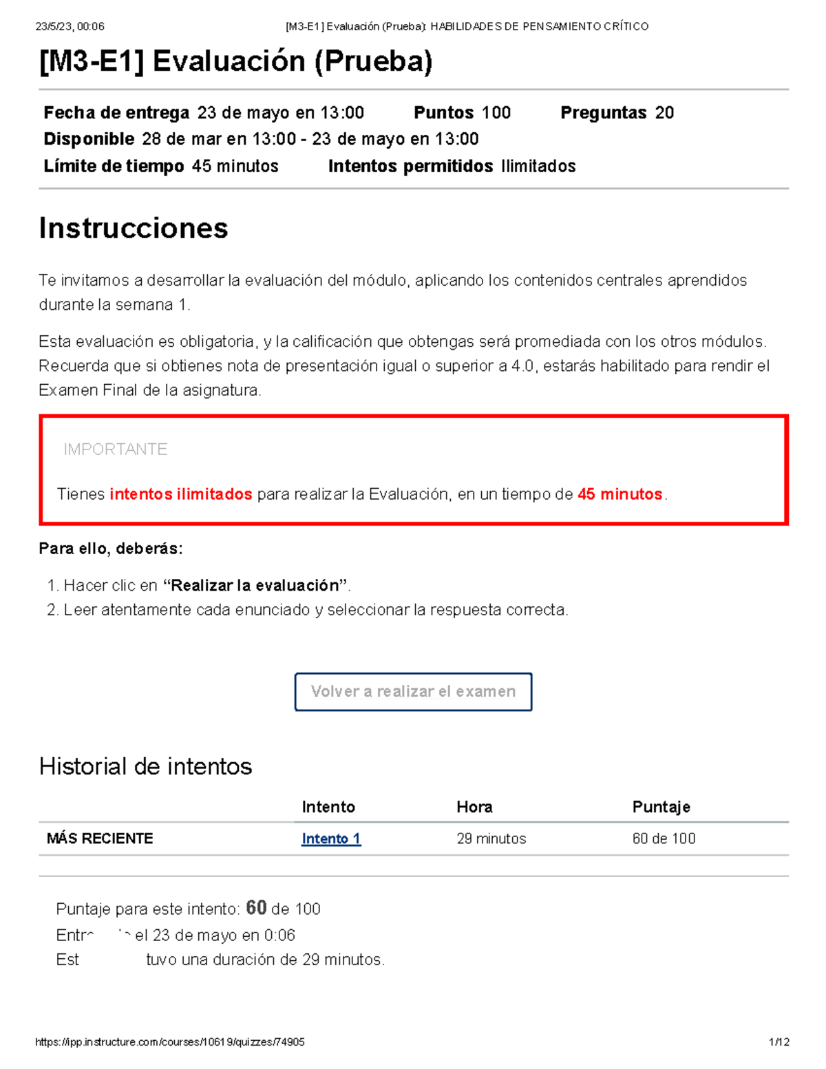[M3-E1] Evaluación (Prueba) Habilidades DE Pensamiento Crítico - [M3-E1] Evaluación (Prueba ...