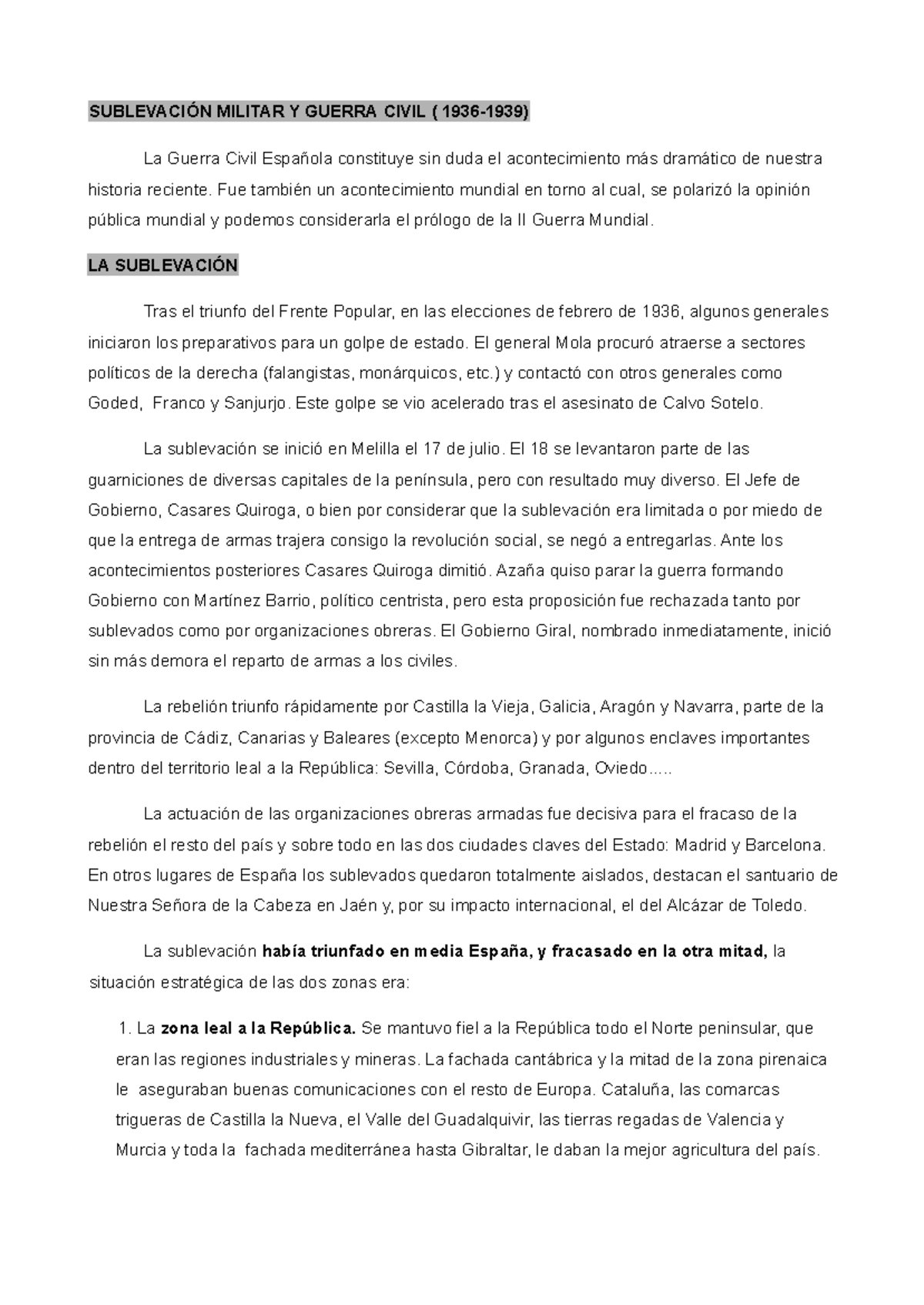 Guerra civil - kjbjh - SUBLEVACIÓN MILITAR Y GUERRA CIVIL ( 1936-1939 ...