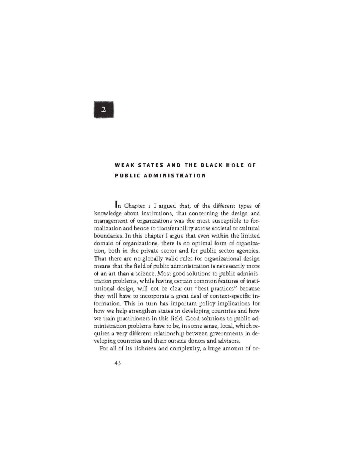 State Building Governance and World order - In Chapter 1 I argued that ...