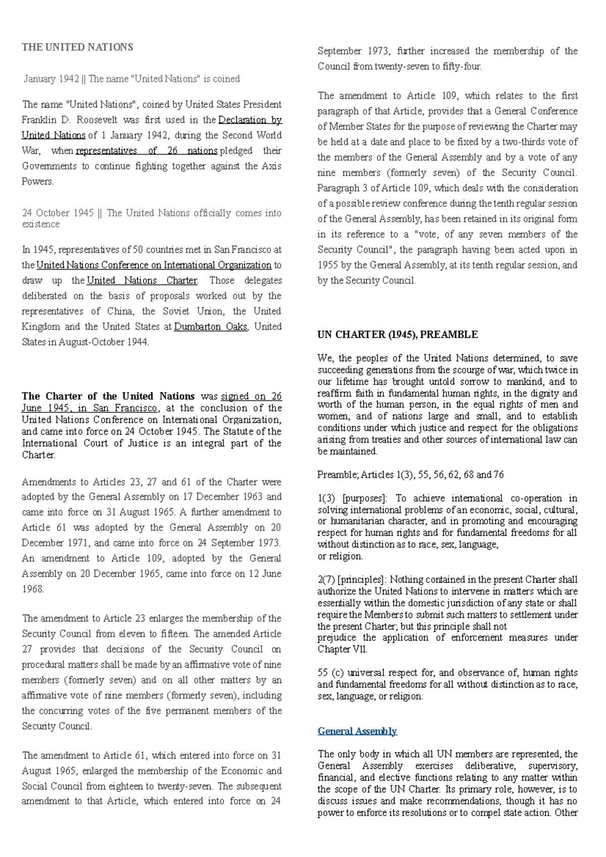 THE United Nations - THE UNITED NATIONS - Studocu