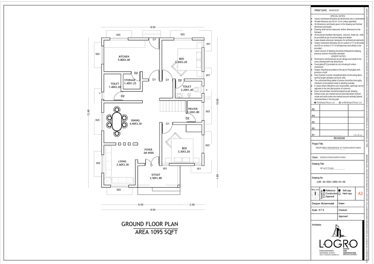 GF PLAN - ITS A PRACTICAL MATERIALS - SITOUT 3. DINING 4. LIVING 2. BED 3. BED 3. KITCHEN 5 ...