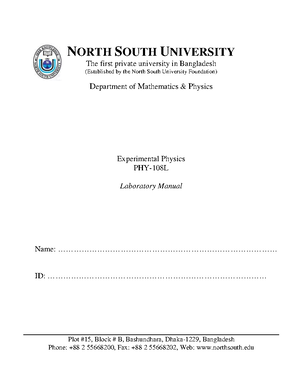 PHY108 Lab Reports - General Physics-II Lab - Studocu