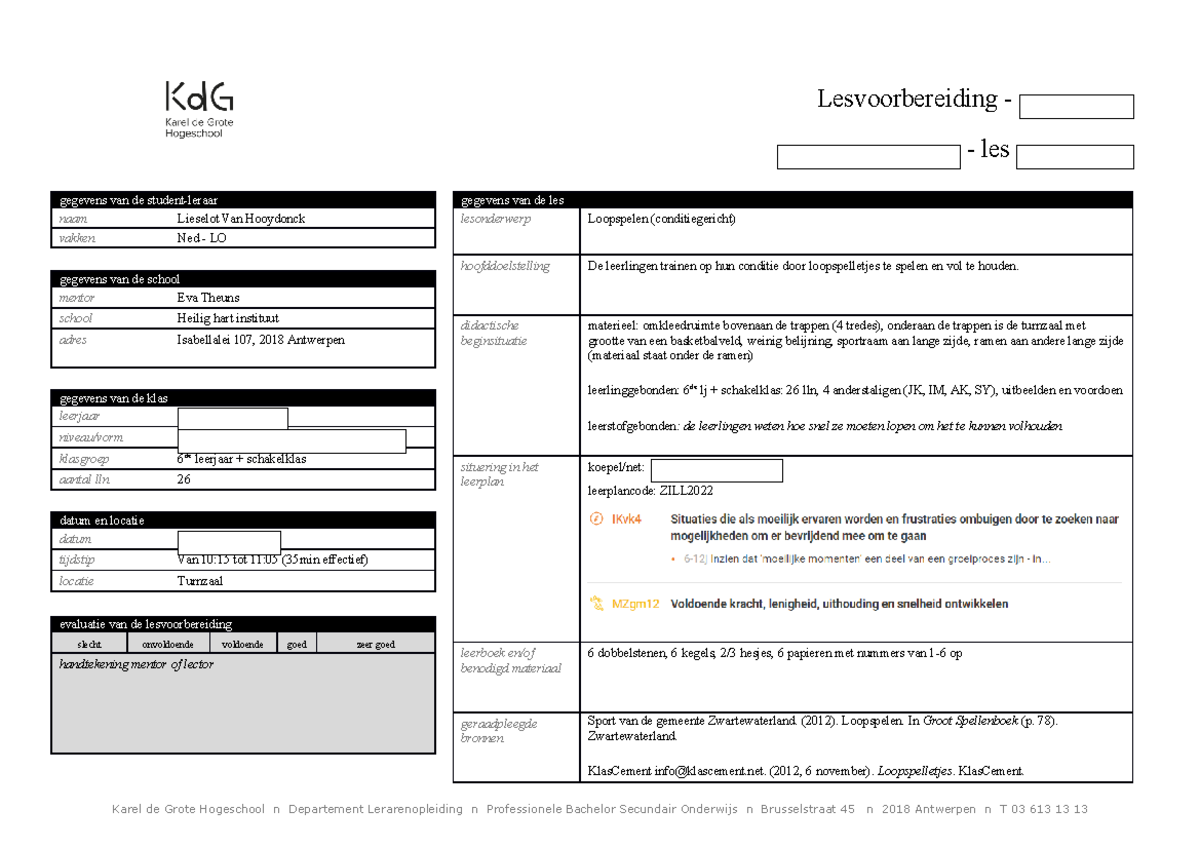 LVB actieve stage les 11 loopspelen (conditiegericht ...
