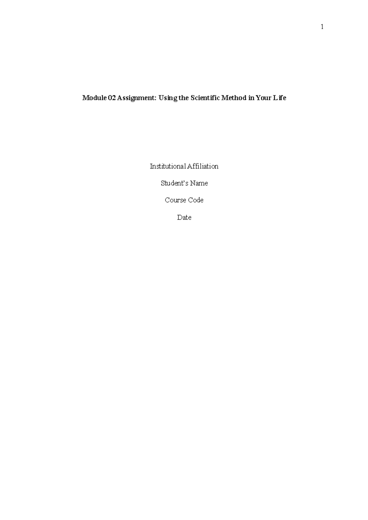 Module 02 Assignment - Module 02 Assignment: Using the Scientific ...
