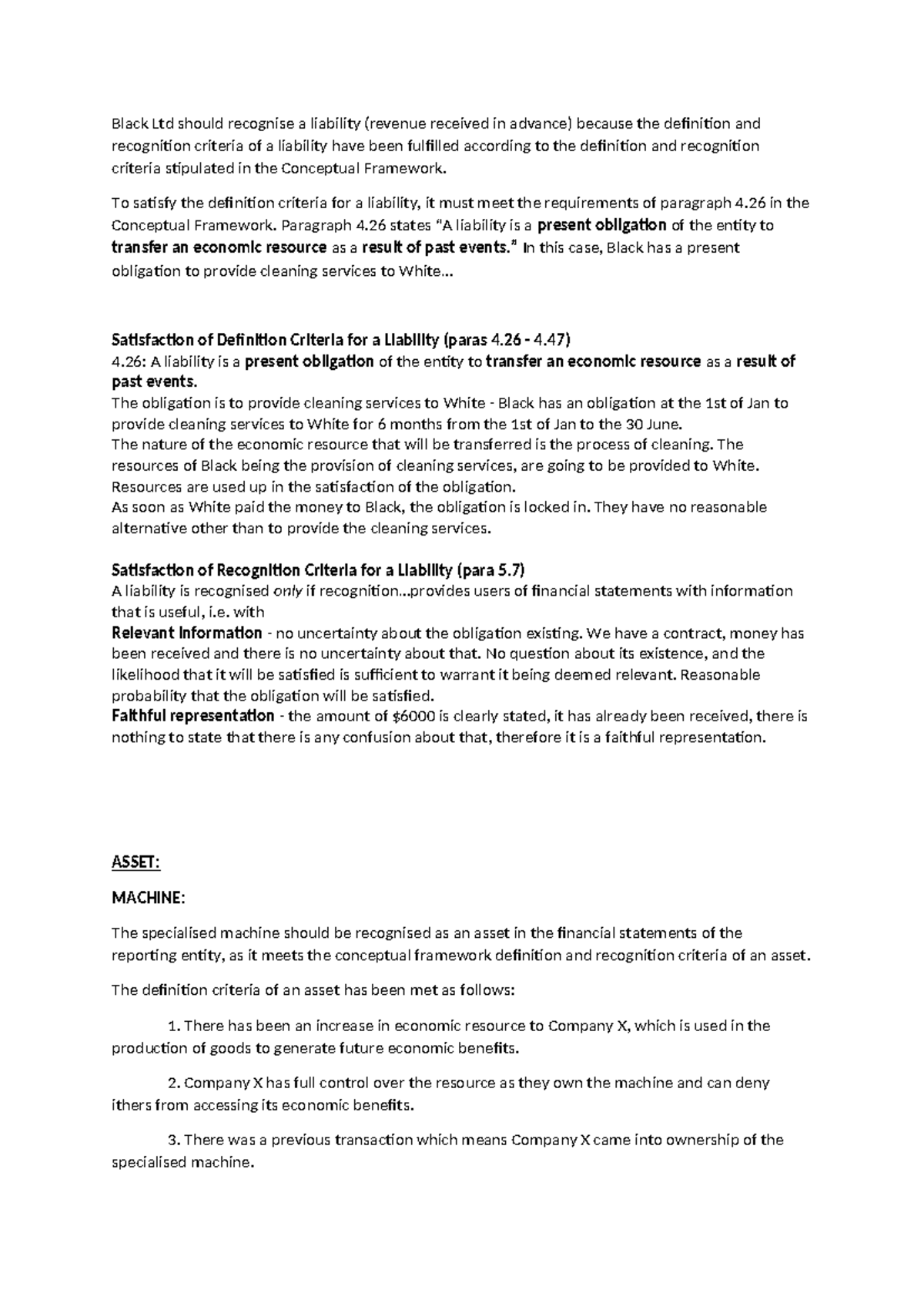 Definition and Recognition Examples - Black Ltd should recognise a ...