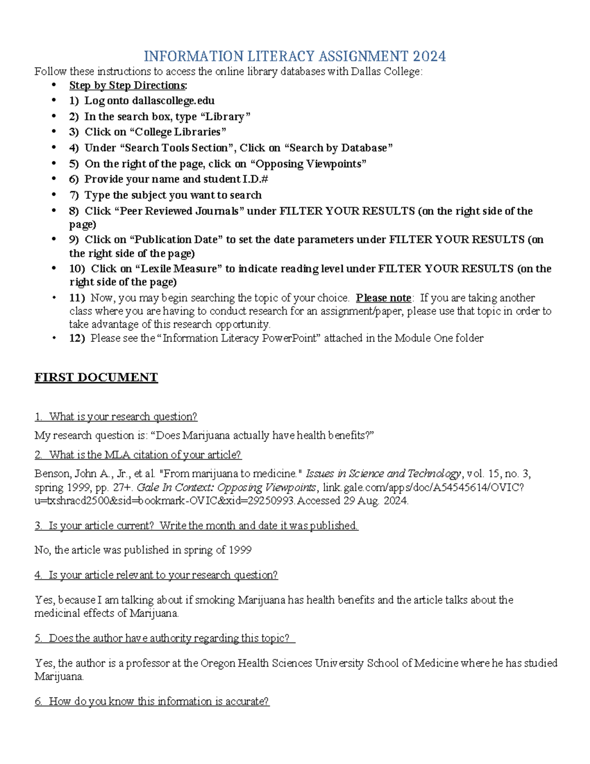 Information Literacy Assignment 2024 -Jessica Guzman - INFORMATION ...