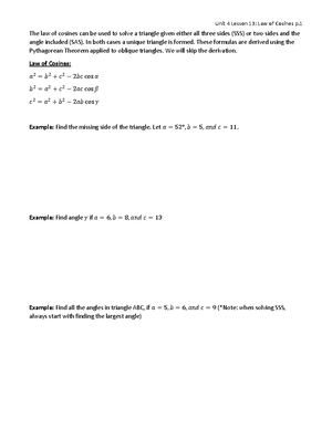 Precal Trig 1720 Unit 1.1 Angles - Trigonometry: from Greek words meaning