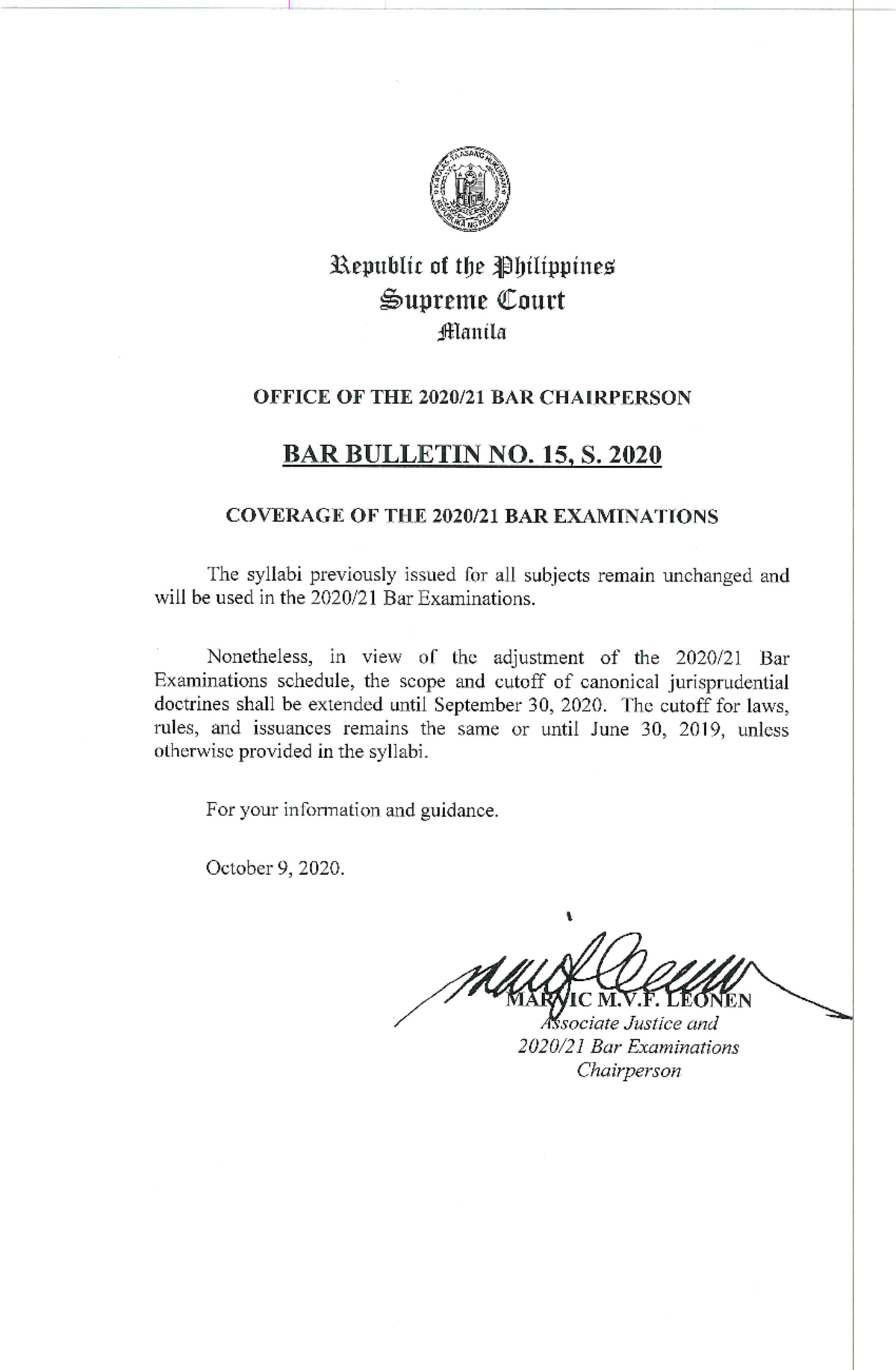 2021 Bar Exam (Coverage) - educativo - Studocu