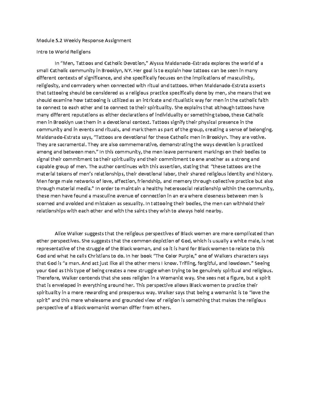 Module 5.2 weekly response assignment - Module 5 Weekly Response ...