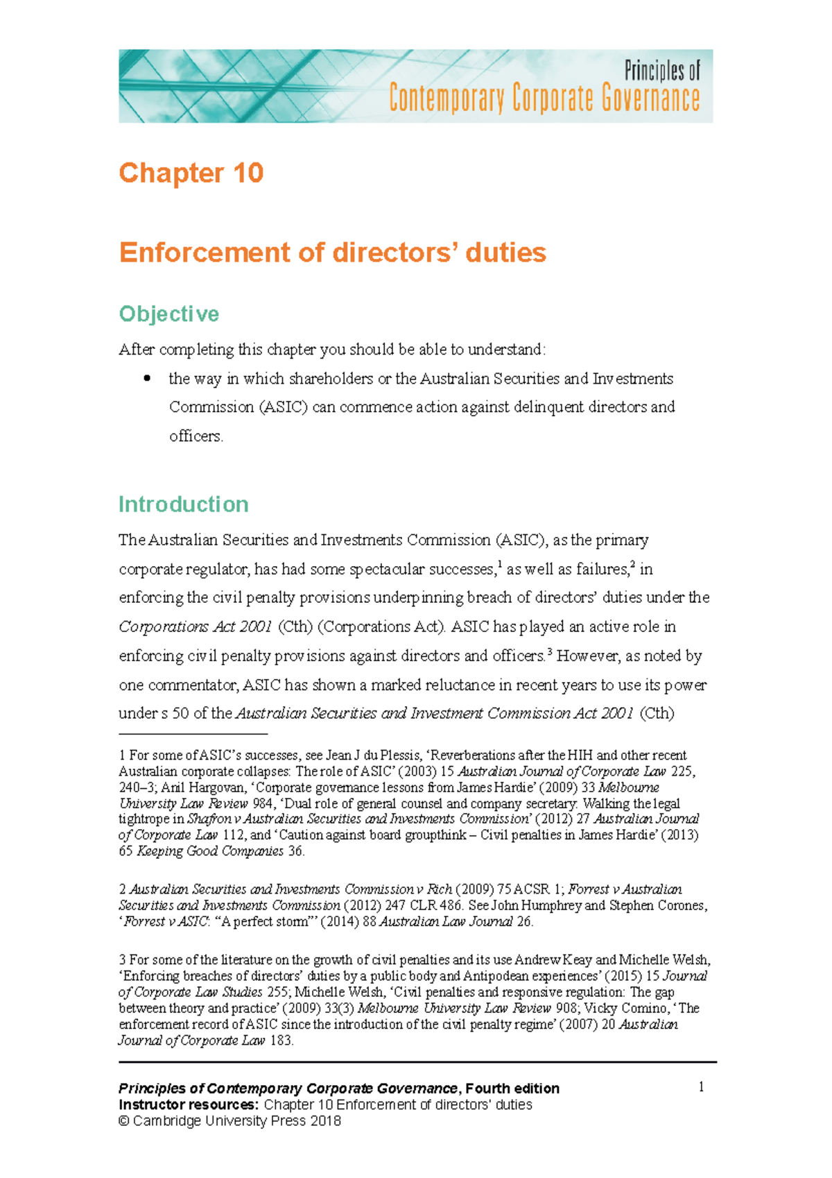 Study Guide - Chapter 10 summary - Chapter 10 Enforcement of duties ...