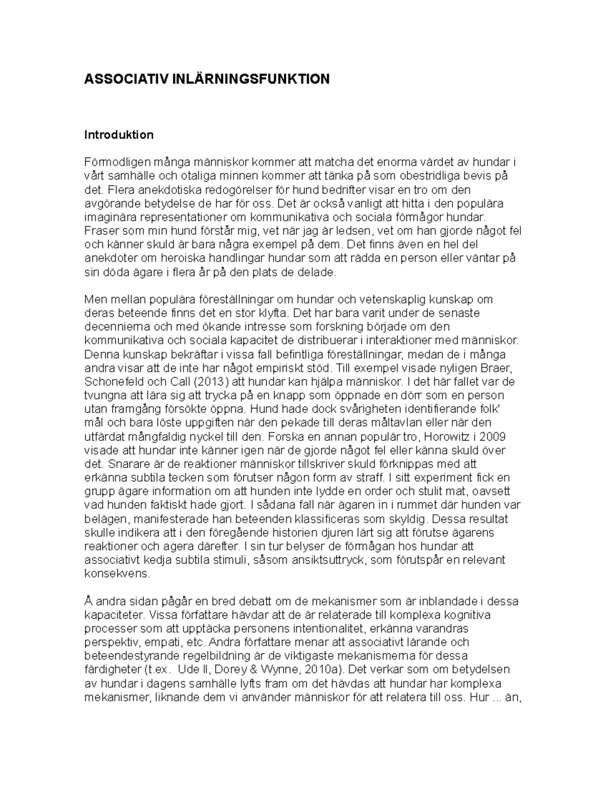 Associativ inlärningsfunktion - ASSOCIATIV INLÄRNINGSFUNKTION ...