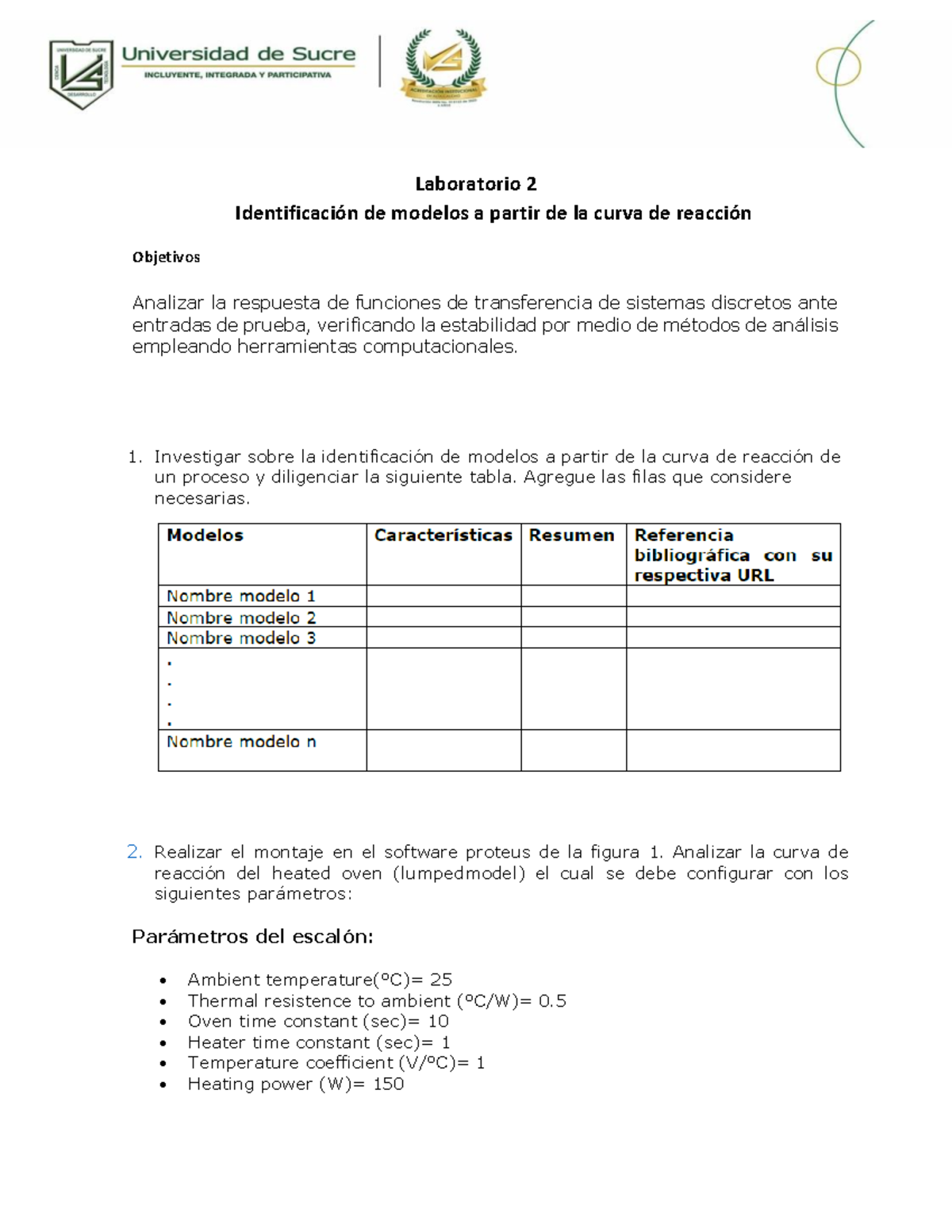 Laboratorio 2 curva de reaccion - Laboratorio 2 Identificación de ...